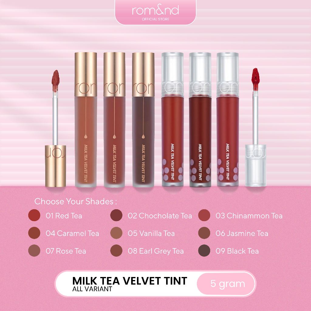Jual ROMAND - Milk Tea Velvet Tint (4 Colors) + Afternoon Tea Series (5 ...