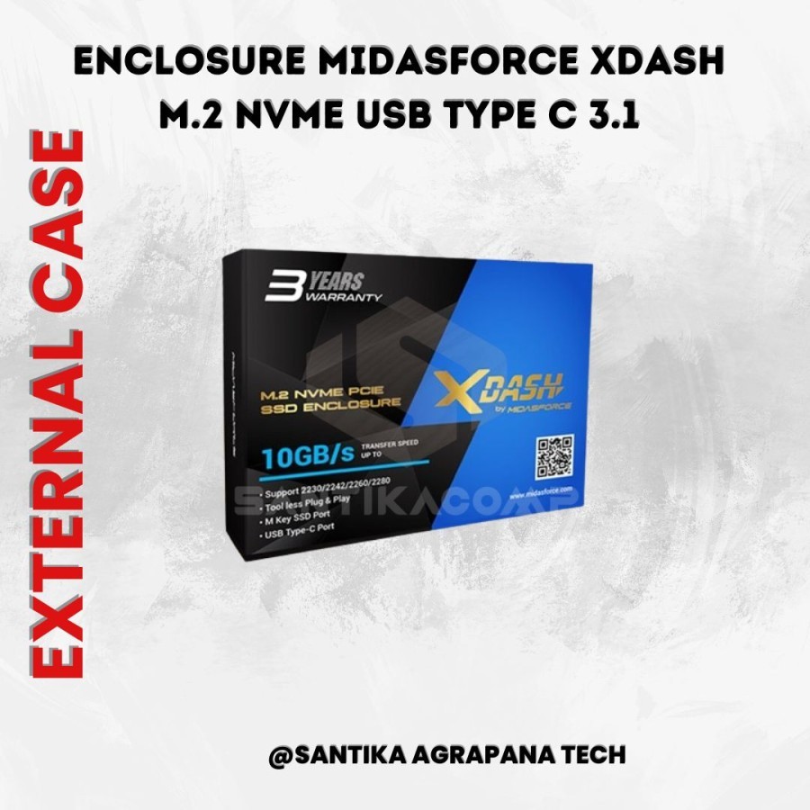 Jual CASING EXTERNAL NVME TYPE C XDASH MIDASFORCE | Shopee Indonesia