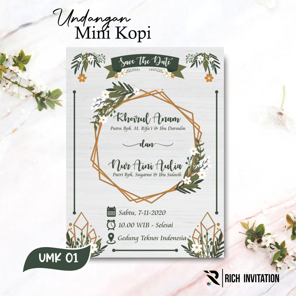 Jual UNDANGAN PERNIKAHAN MINI KOPI MURAH - UNDANGAN NIKAH MINIMALIS ...