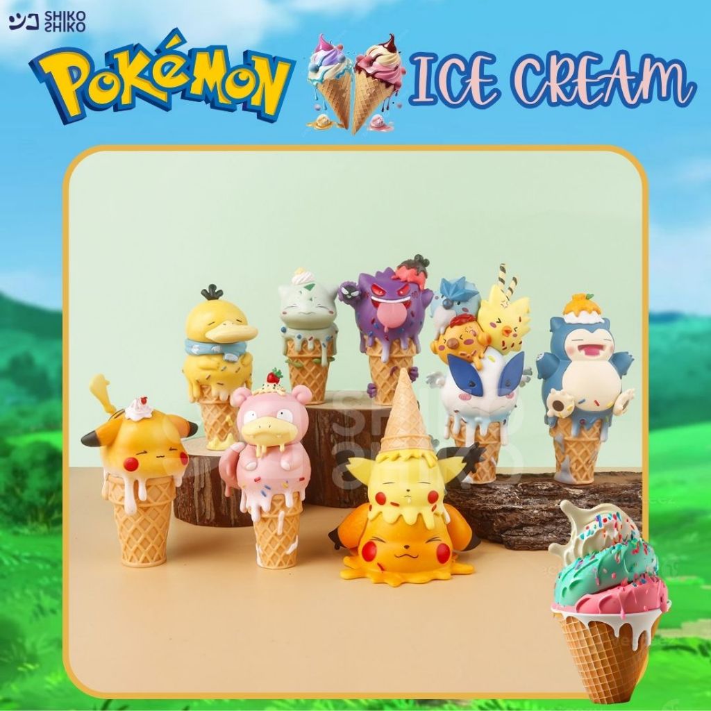 Jual FGCpic Figur Chibi Pokemon Ice Cream Pikachu Psyduck Snorlax ...