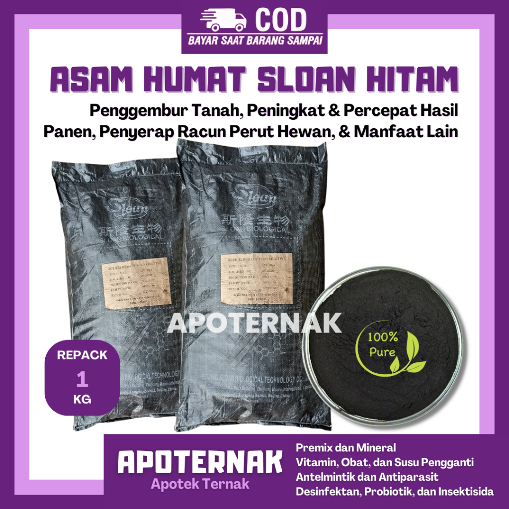 Jual ASAM HUMAT SLOAN 1 KG - HUMIC ACID - SODIUM HUMAT - SODIUM HUMATE - HUMID ACID - HUMIC ACID ...