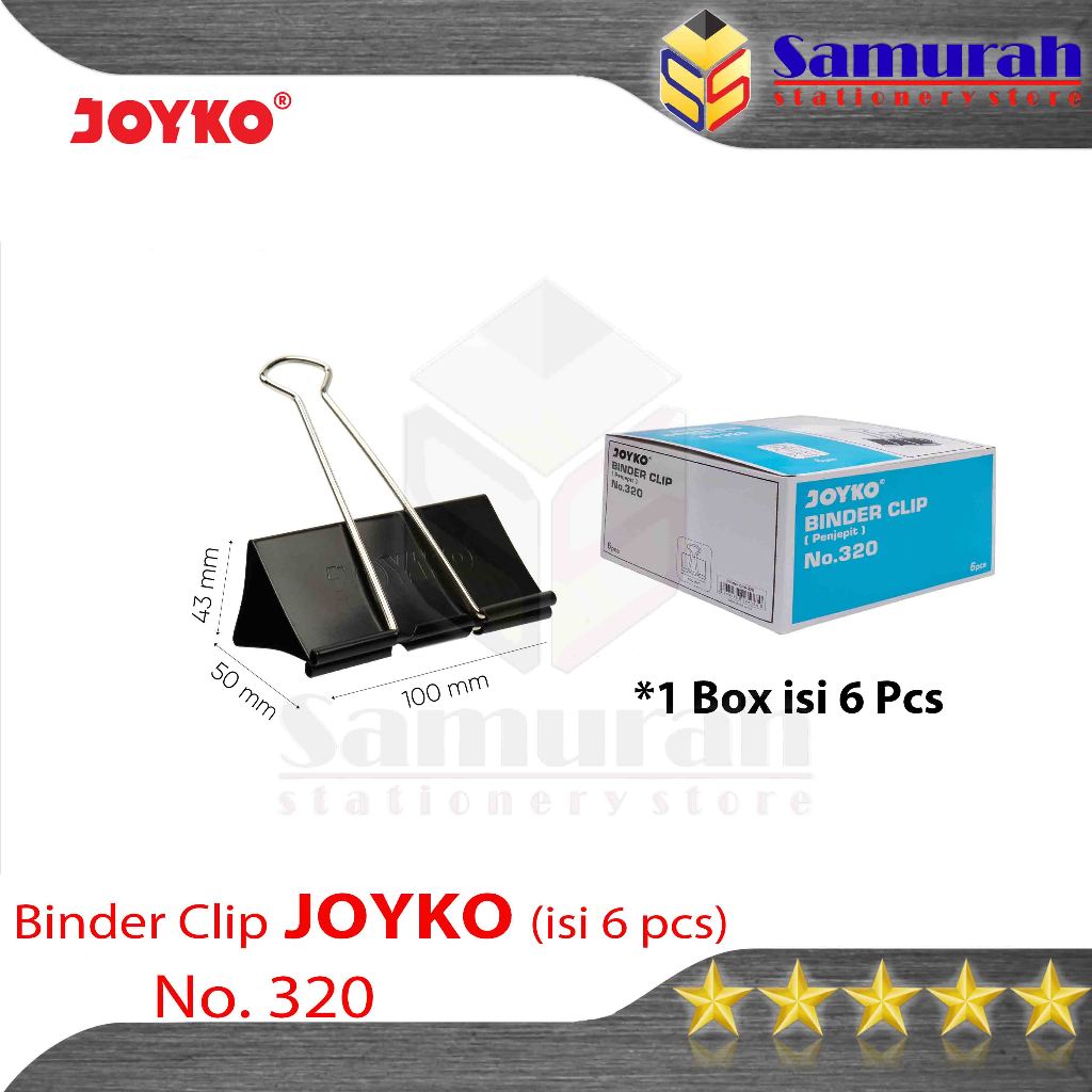 Jual Binder Clips No 320 Joyko / Clip Hitam Besar Klip Jepit Kertas ...