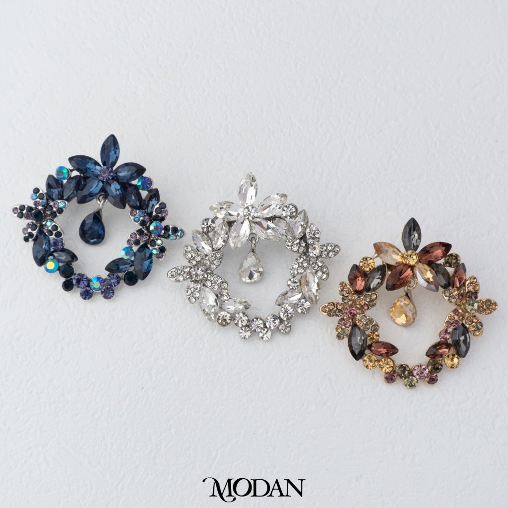 Jual Modan - Colorful Round Flower Wreath Brooch Bros Bunga Bulat ...