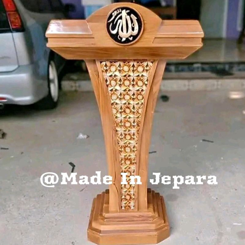 Jual Mimbar Podium Ceramah Imam Masjid Kayu Jati Minimalis | Shopee ...