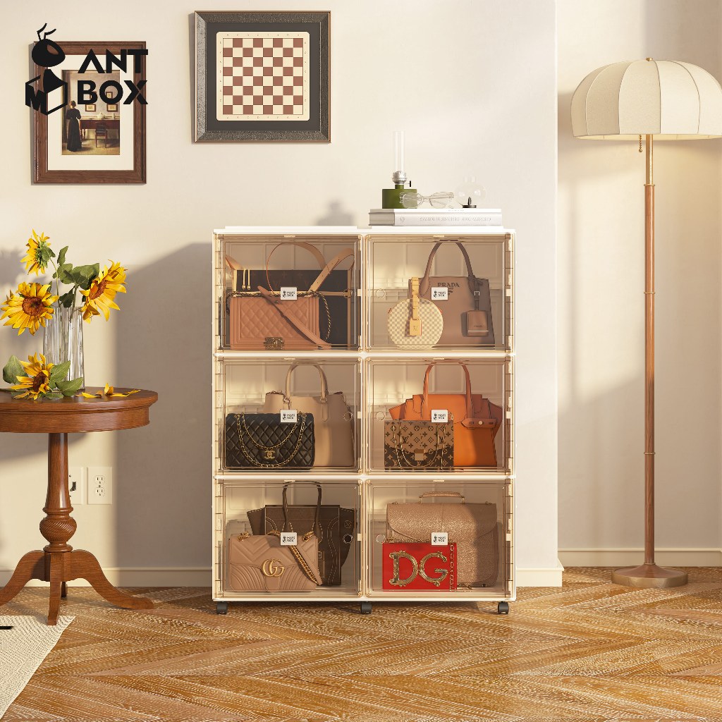 Jual ANTBOX Lemari Tas 4 6 8 10 Box Penyimpanan Tas Multifungi Lemari ...