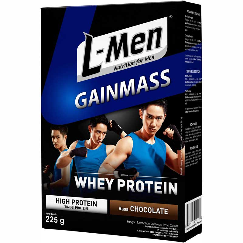 Jual L-Men Gainmass Whey Protein Chocolate 225 g | Shopee Indonesia