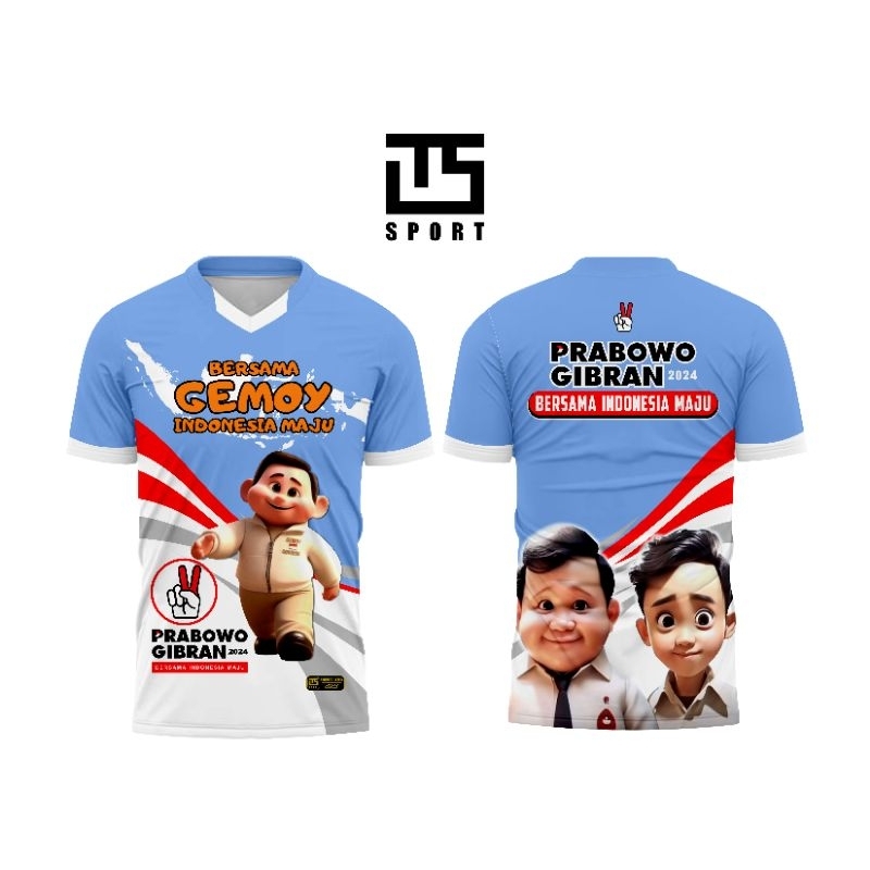 Jual Kaos jersey GEMOY PRABOWO GIBRAN capres cawapres 02 2024 | Shopee ...
