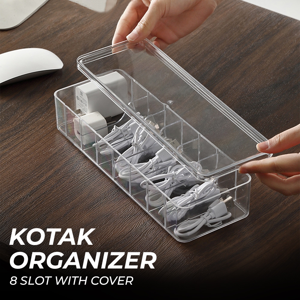Jual Kotak Kabel Organizer Cable Storage 8 Slot with Cover Penutup ...