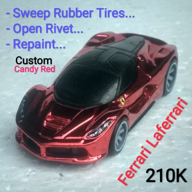 Jual Diecast Hot Wheels Ferrari Laferrari Custom Candy Red Merah ...