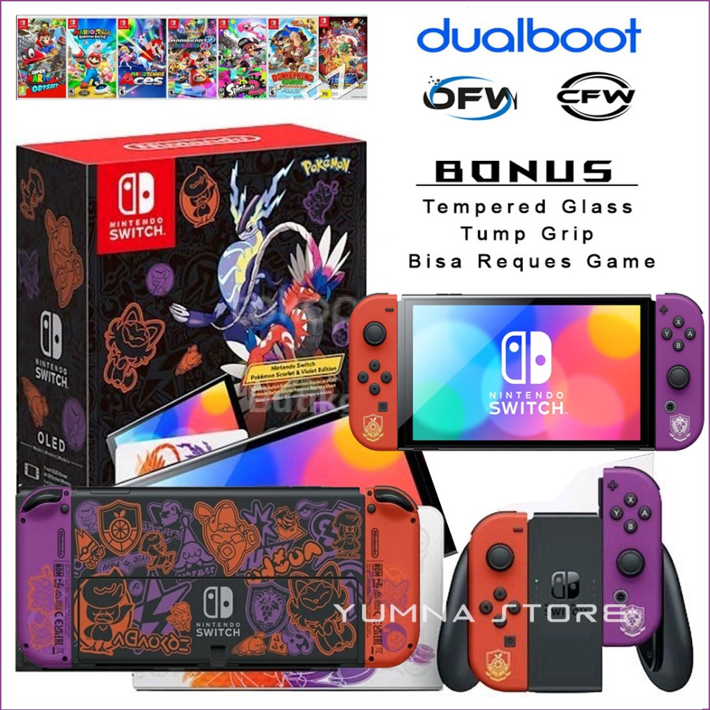 Jual Nintendo Switch OLED Console Pokemon Scarlet & Violet Edition CFW ...
