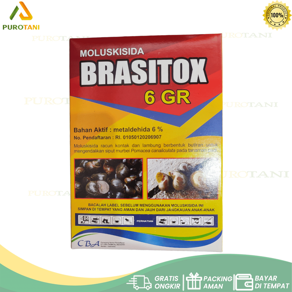 Jual Obat Racun Keong Sawah Siput Bekicot Moluskisida Brasitox 6 GR 250 ...