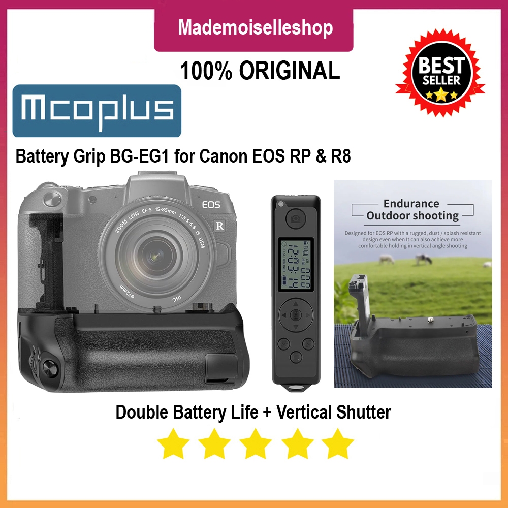 Jual MCOPLUS Battery Grip EG-E1 For Canon EOS RP - R8 + wireless remote LCD - Battery Grip EOS ...