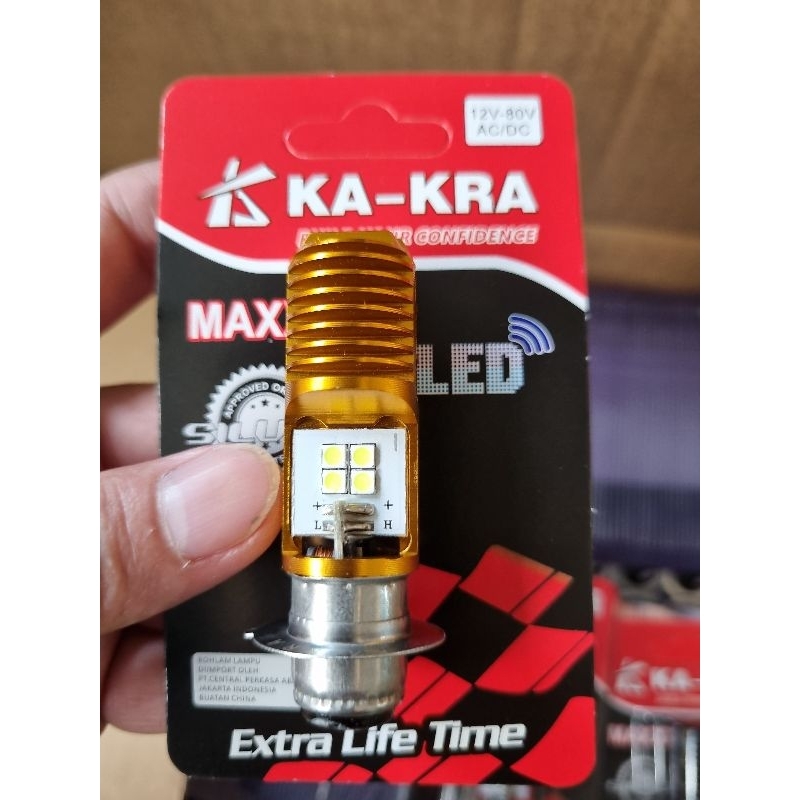 Jual lampu utama bohlam LED depan 2 sisi 12v H6 AC DC bebek semua matic asli kakra | Shopee ...