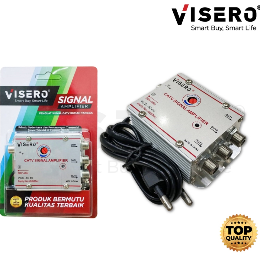 Jual CATV Signal Booster Amp/Penguat Signal 3 output 40dB VISERO (VCS ...