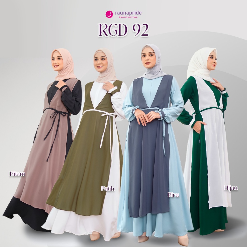 Jual Rauna - Baju Lebaran 2025 Gress Gamis Wanita Luxury Strertch Mix ...