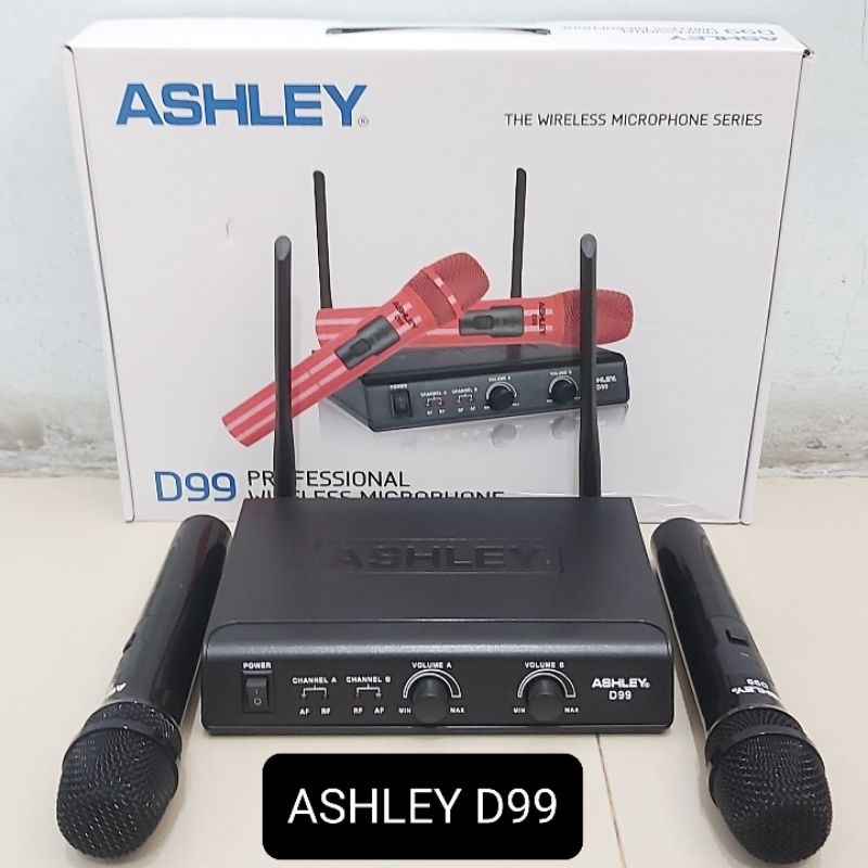 Jual ASHLEY Microphone Wireless D99 Dual Mic Puntung Asley | Shopee Indonesia