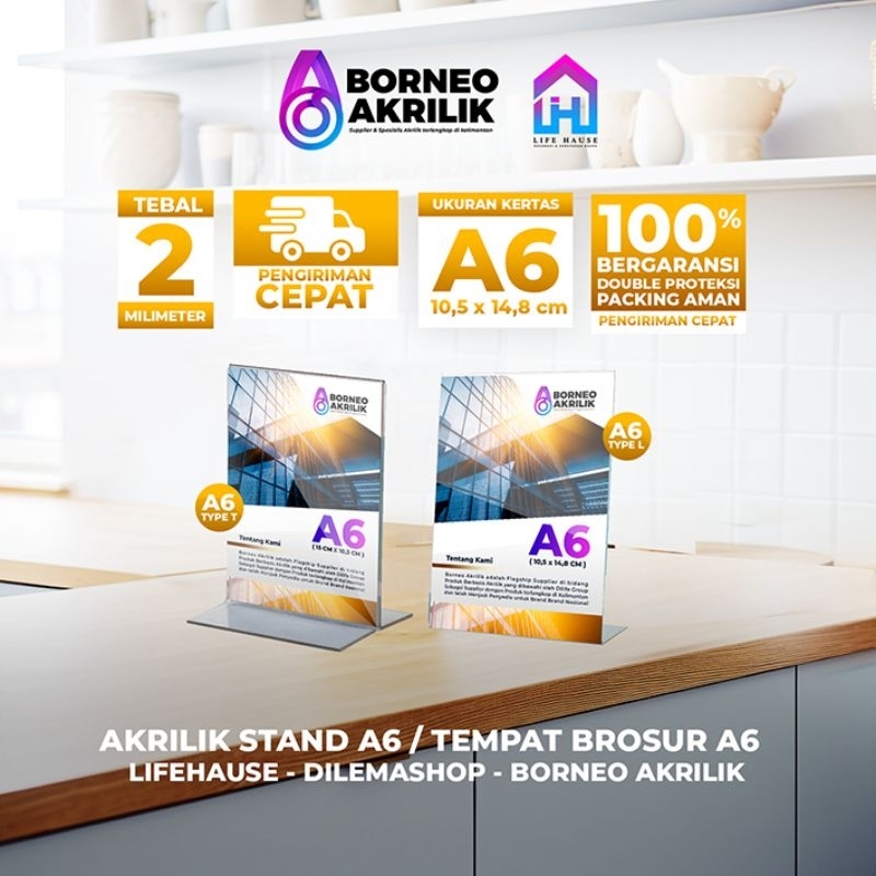 Jual Stand Akrilik A6 Tempat Brosur Akrilik A6 Wadah Qris Tempat Qris ...