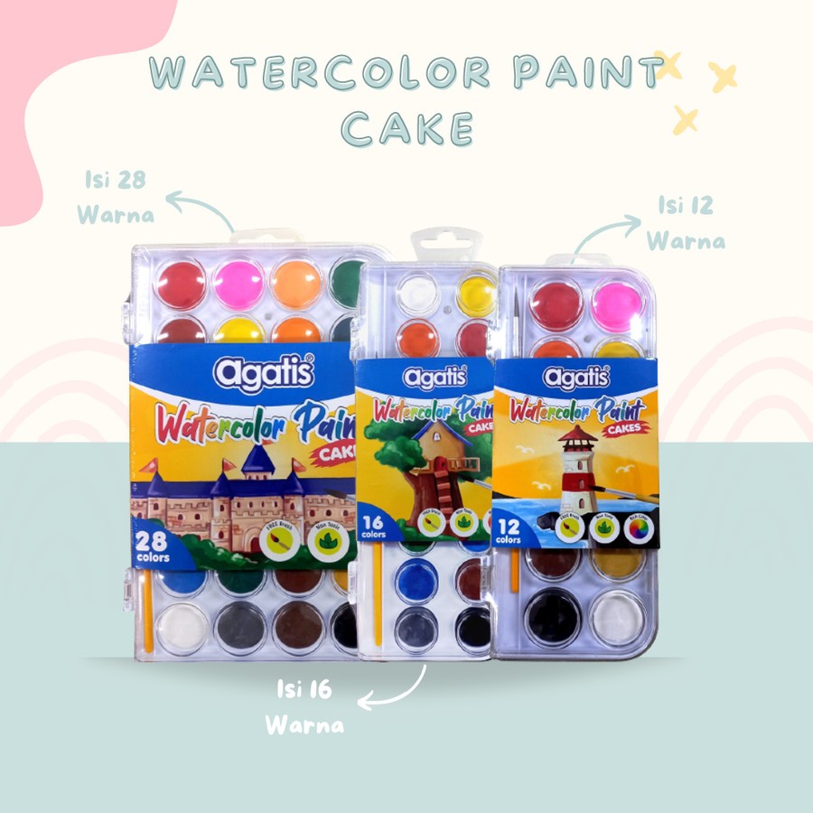 Jual Asaba Stationery - Agatis Eco Watercolor Paint Cat Air 12/16/28 ...