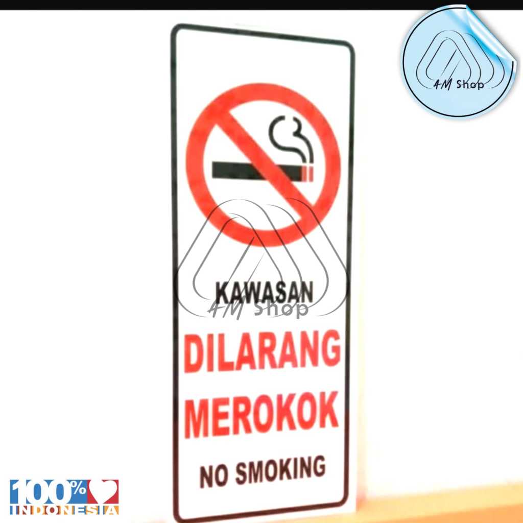 Jual Rambu/sign Akrilik k3 Area dilarang merokok Uk 10cm x 25cm ...