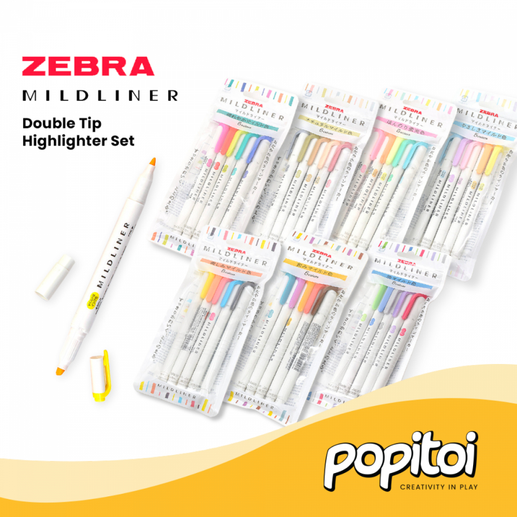 Jual Zebra Mildliner Set Double Tip Highlighter Midliner Pastel Marker