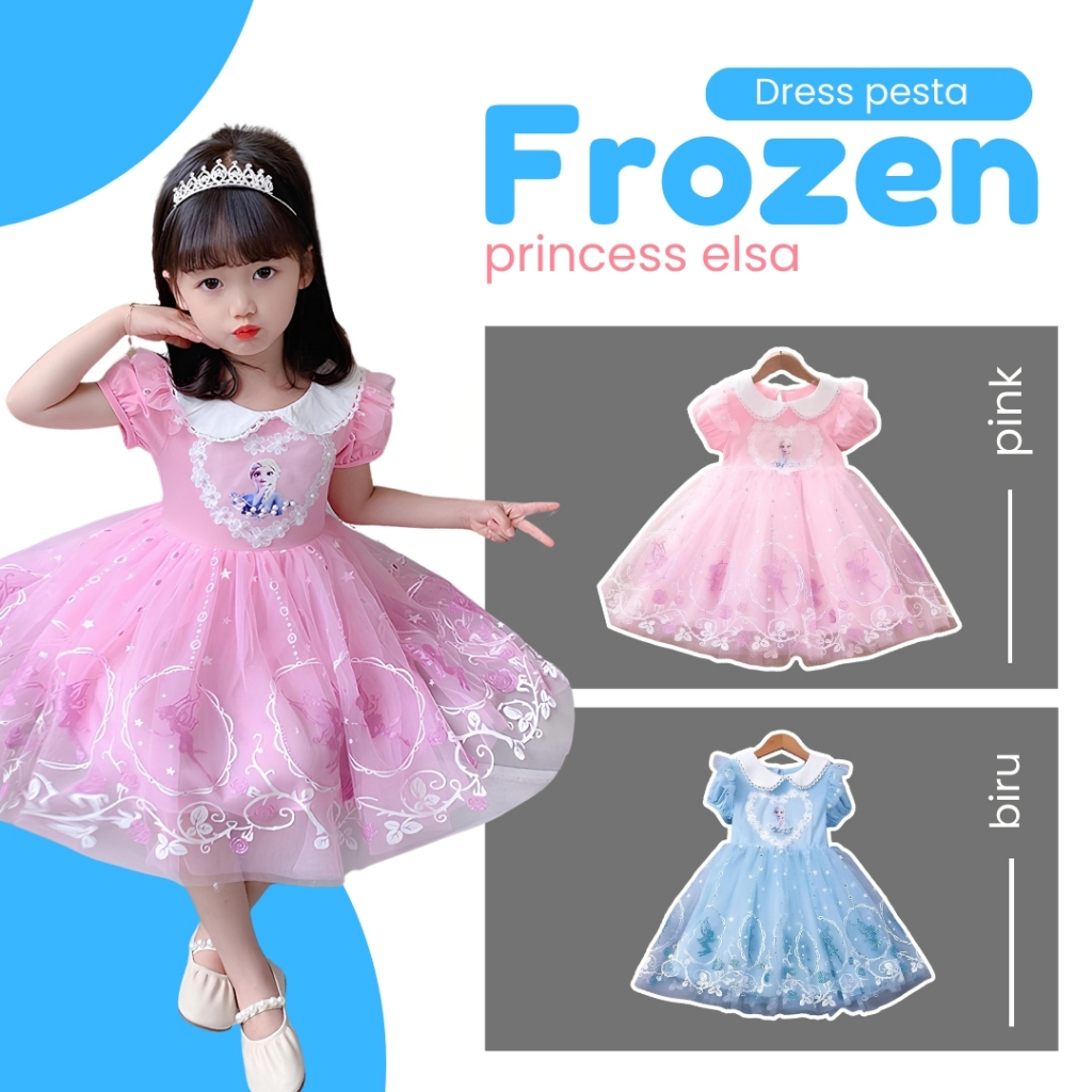 Jual HOOBABY 1-10 Tahun Gaun Frozen Elsa Pesta Perempuan Rok Cewe ...