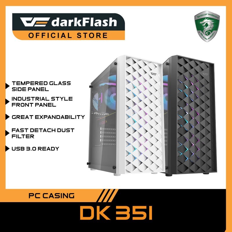 Jual Casing darkFlash DK351 - ATX, mATX, E-ATX Tempered Glass | Shopee ...