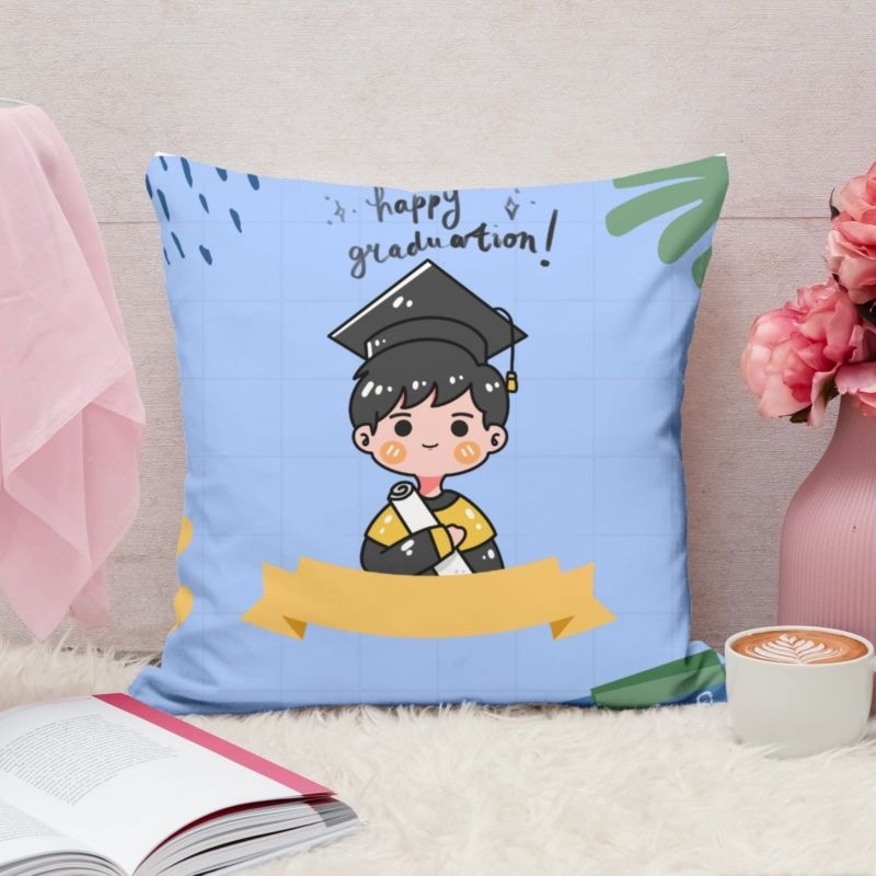 Jual Souvenir Bantal Printing Custom Graduation Cowok | Shopee Indonesia