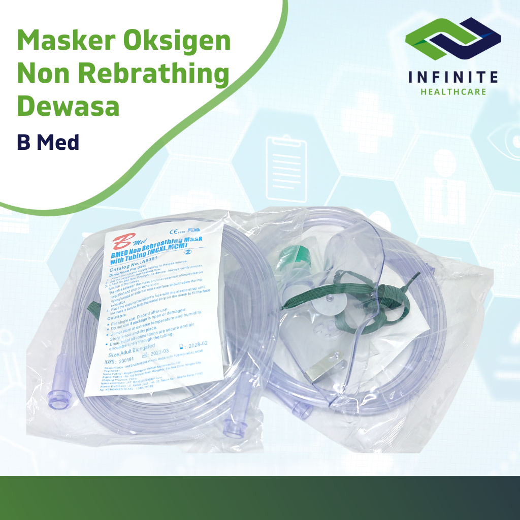 Jual Masker Oksigen Non Rebreathing Dewasa B Med Non Rebreathing Mask ...