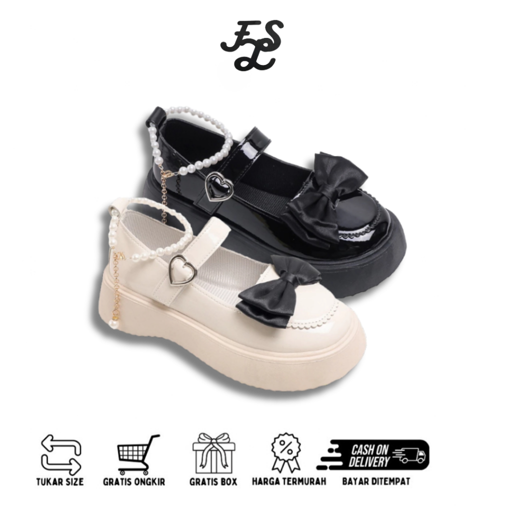 Jual LUMMYSHOP Sepatu Wanita Mewah Adeline Ribbon 2 In 1 dengan Bahan ...