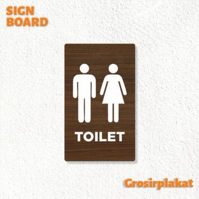 Jual Toilet Sign Board Kayu Print Signage Label Tempel Nama Ruangan ...