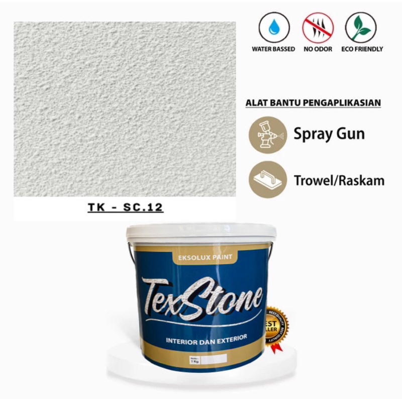 Jual Cat Tembok motif kamprot kemasan 5kg warna putih-TEXSTONE SC.12 | Shopee Indonesia