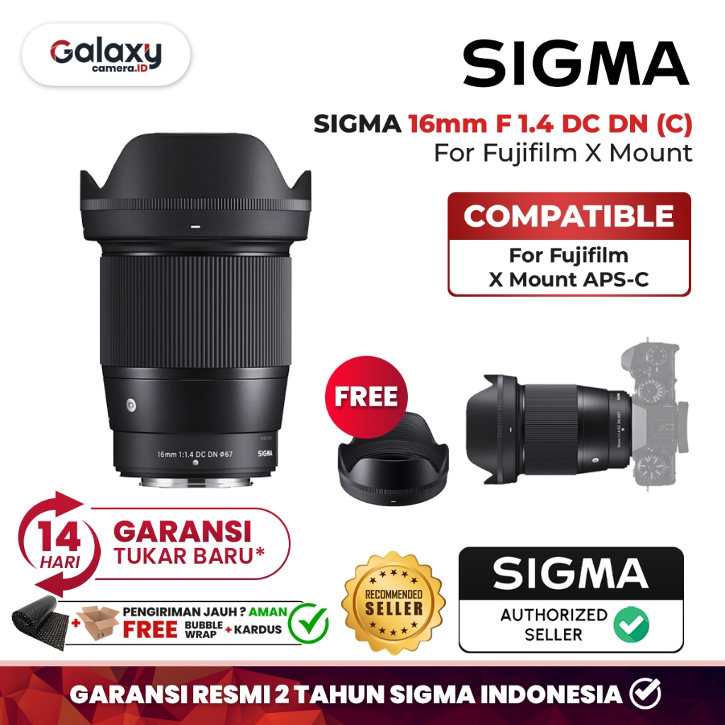 Jual Lensa Sigma 16mm F1.4 DC DN (C) For Fujifilm X Mount | Shopee Indonesia