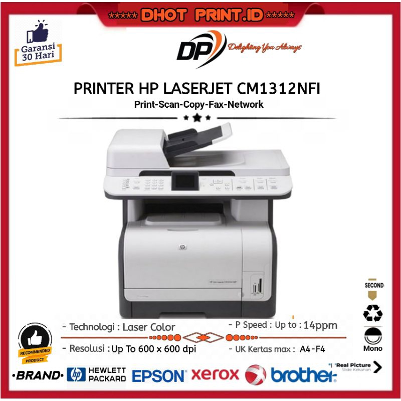 Jual PRINTER HP LASERJET CM1312NFI COLOR MULTIFUNGSI PRINT SCAN COPY A4 | Shopee Indonesia