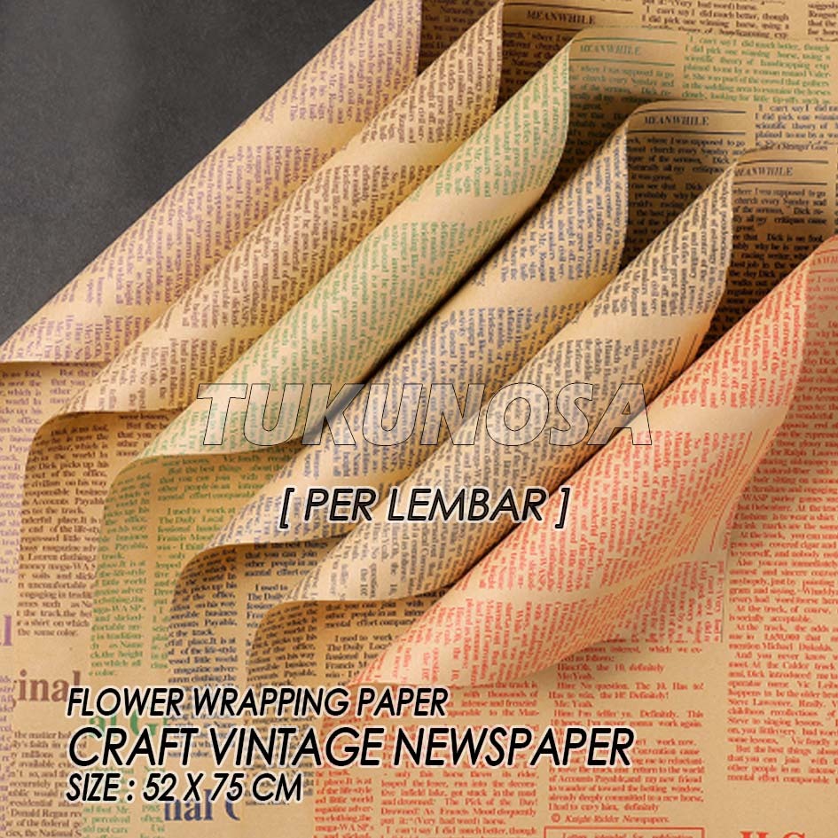 Jual FLOWER WRAPPING PAPER CRAFT VINTAGE NEWSPAPER KERTAS KORAN VINTAGE ...