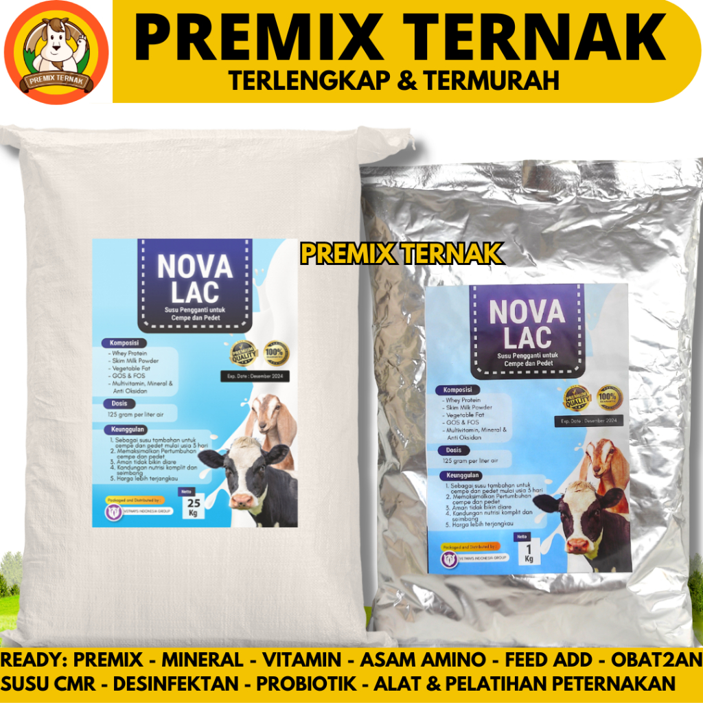 Jual NOVA LAC - Novalac Susu Pengganti Induk Anak Sapi Kambing Anti ...
