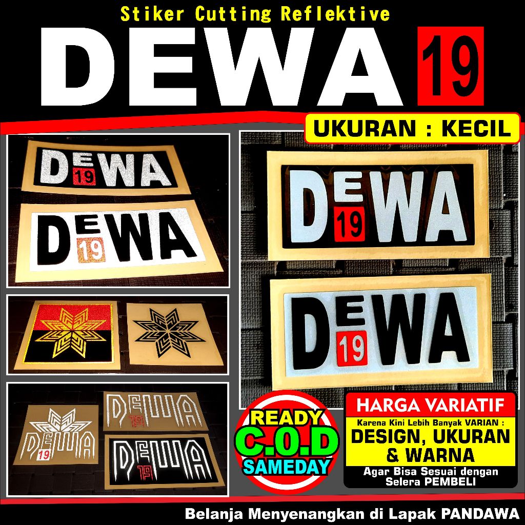 Jual Stiker Cutting Reflektive : " DEWA 19 " Ukuran KECIL | Shopee ...