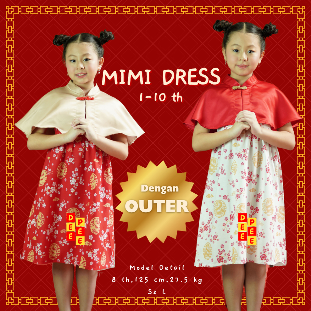 Jual MIMI DRESS, gaun anak perempuan cewek imlek shanghai bahan katun ...