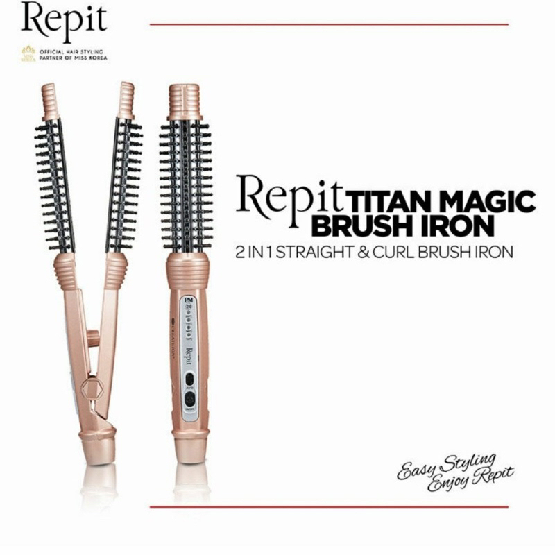 Jual REPIT 2in1 Titan Magic Brush Iron 24mm Catokan/Keriting rambut ...