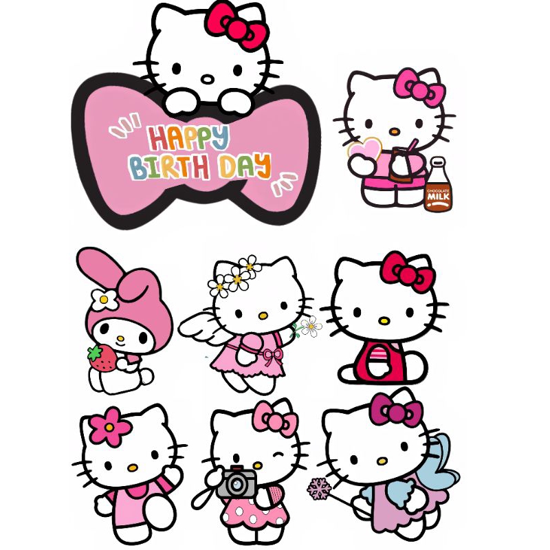 Jual [1 SET] TOPPER CAKE KARAKTER TEBAL PREMIUM HELLO KITTY UNTUK KUE ...