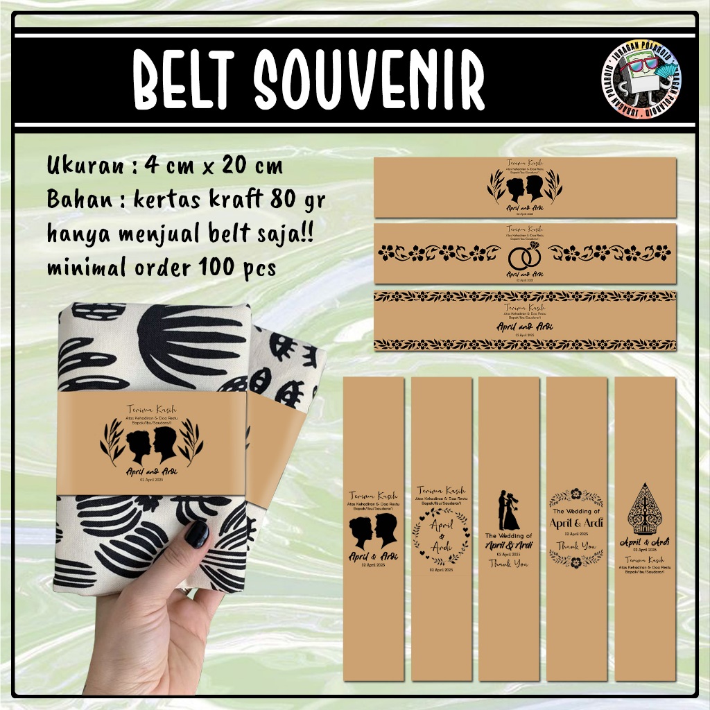 Jual Roll paper/paperbelt/label souvenir pernikahan murah custom ...