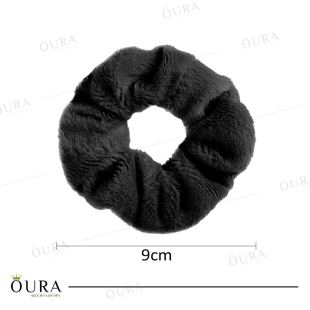 Jual Scrunchie Bulu Halus Motif Polos Ikat Rambut Korea Aesthetic ...
