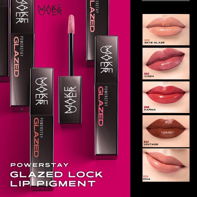 Jual MAKEOVER Powerstay Glazed Lock Lip Pigment | Shopee Indonesia