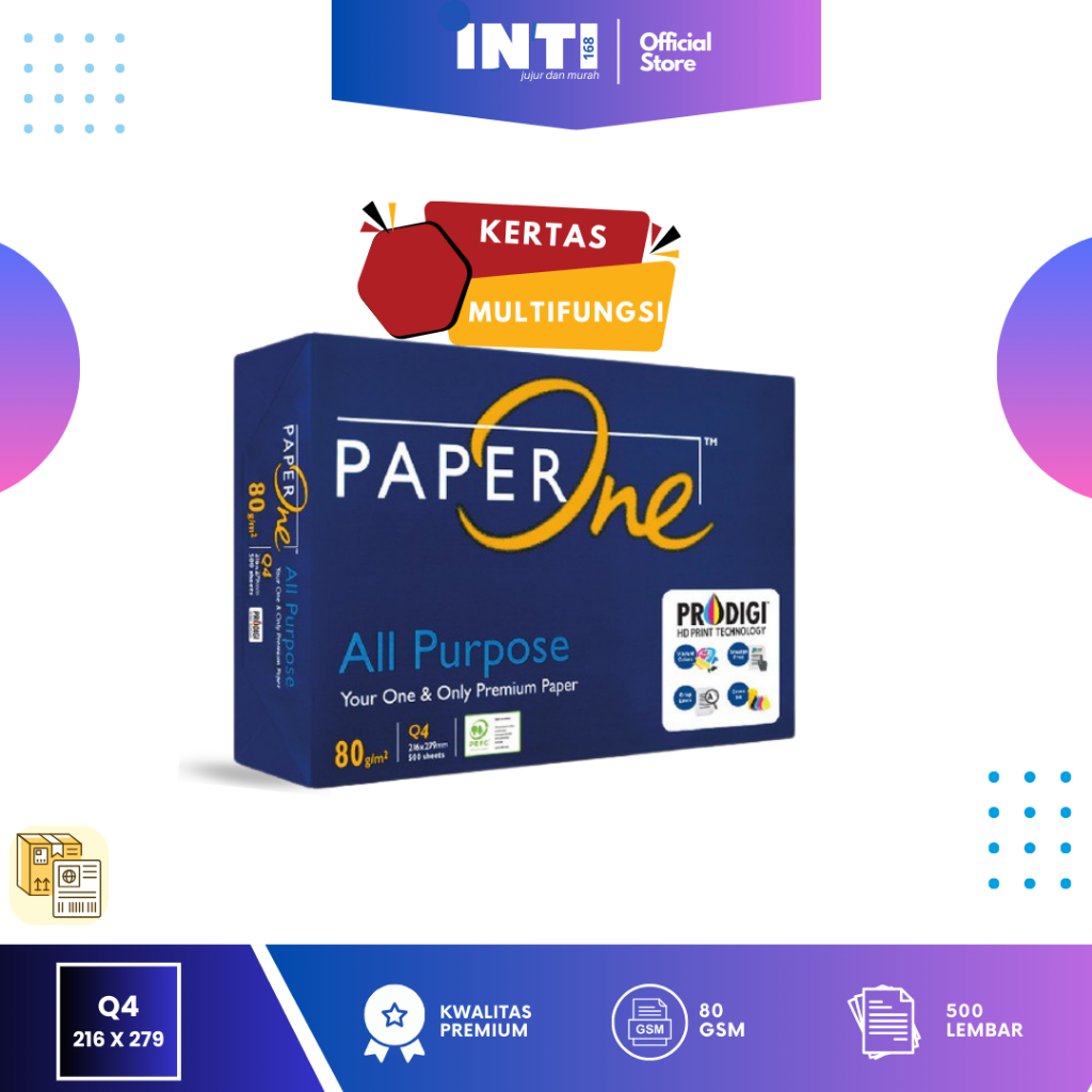Jual Paperone Kertas Quarto 80gr 1 Rim 500 Lembar Kertas Hvs Q4