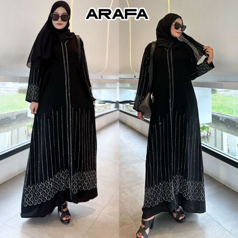 Jual Abaya Gamis Hitam Wanita Turkey Arabian Fashion Muslim Dubai Arafa ...