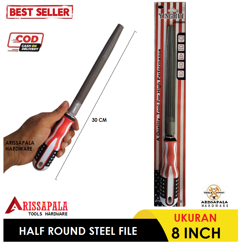 Jual KIKIR HPL Kikir Besi Kikir Parut Setengah Bulat 8 Inch Half Round ...