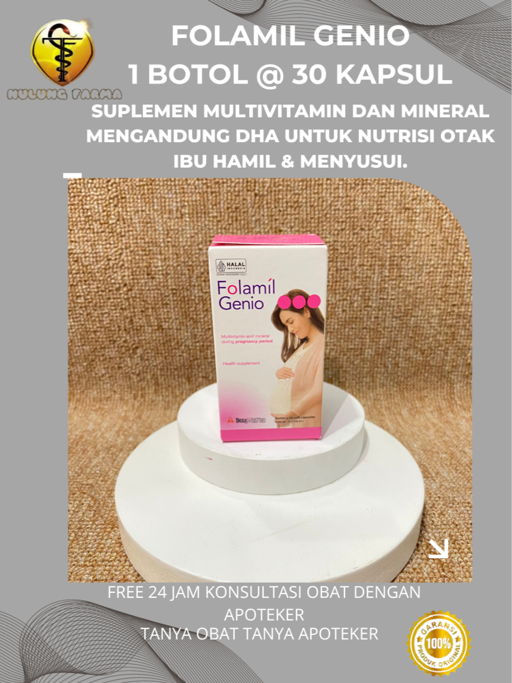 Jual FOLAMIL GENIO 1 BOTOL @30 KAPSUL MULTIVITAMIN UNTUK MENCUKUPI ...