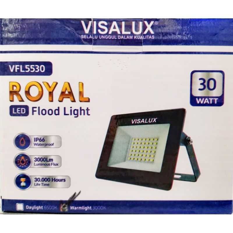 Jual Lampu Sorot Visalux VFL-5530 Led Flood Light Warm White 30Watt ...
