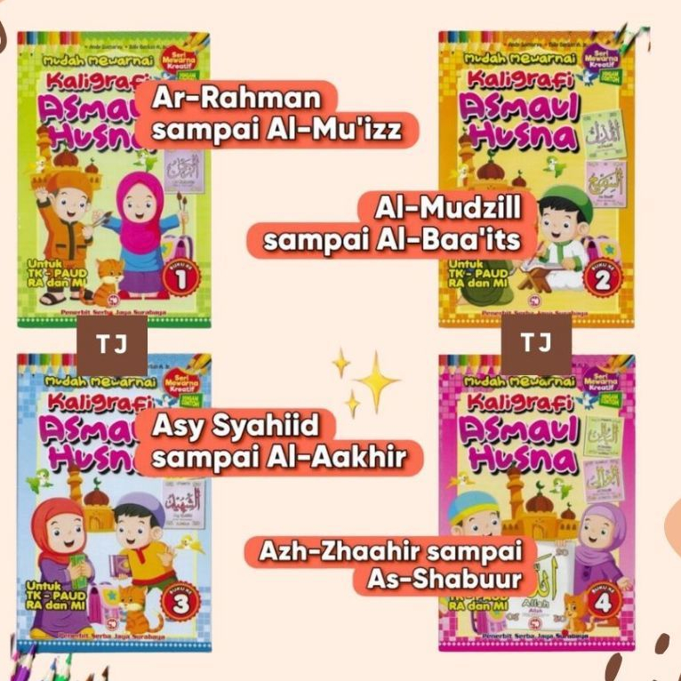 Jual [SBJ] Buku Anak Mudah Mewarnai Kaligrafi Asmaul Husna TK PAUD dan Pra SD | Shopee Indonesia