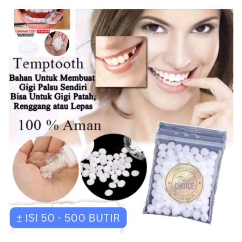 Jual Penambal Gigi - Temptooth Gigi Palsu 500 Butir 13,2g - Temporary Tooth Repair Kit Denture ...