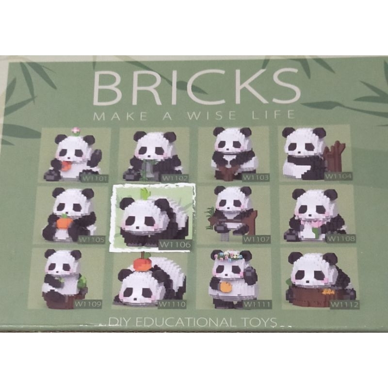 Jual Cute Panda Series Building Blocks, Nano Bricks, Balok Susun Seri ...